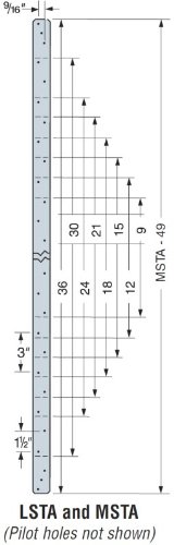 11 Pack Simpson Strong Tie LSTA24 1-1/4" x 24" Light Strap Tie