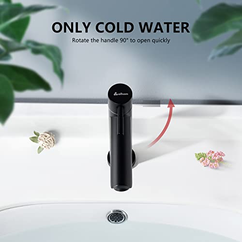 Aihom Cold Water Tap Black Tap Bathroom Small Bathroom Tap Chrome ...