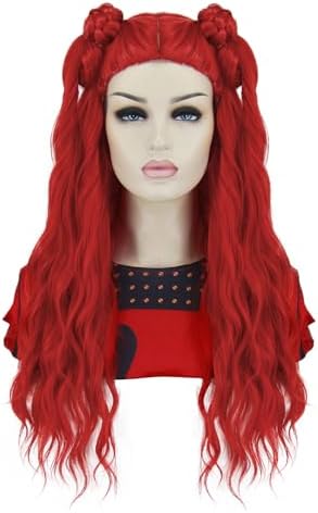 Amazon.com: FOVER Girls Red Wig Long Red Wigs for Red Costume Cute ...