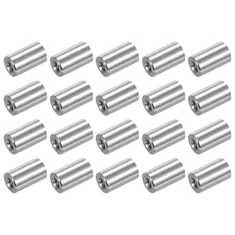uxcell M5x0.8mm Round Coupling Nuts, 25 Pcs 304 Stainless Steel Connector Nuts Fasteners Rod Bar ...