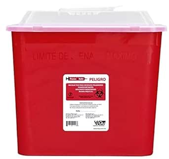 Contenedor Rojo de Residuos Peligrosos, 8,5 Litros : Amazon.com.mx ...