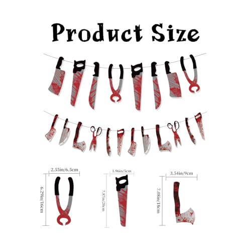 20 Pcs Halloween Party Banner Decorations, Scary Gory Hanging Banner ...