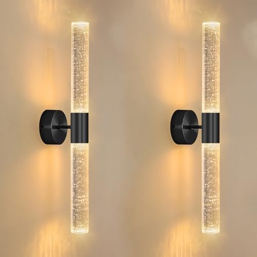 Black Wall Sconces Set of Two LED Modern Sconces Dining Room Wall ...