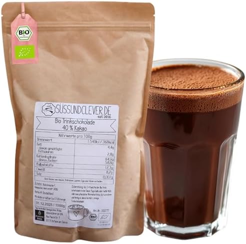 süssundclever.de® Bio Trinkschokolade | 1,0 kg | hoher Kakaoagehalt ...