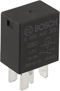 Bosch 0986AH0300 Mini Relay 12V 20A, IP5K4, Operating Temperature from -40 Degree to 85 Degree C ...