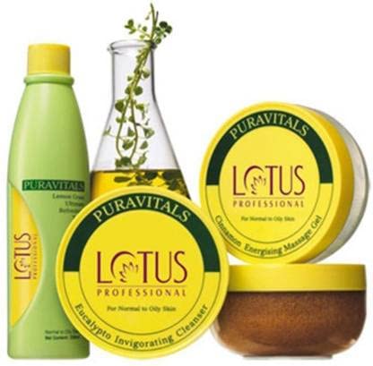 LOTUS Professional Puravitals Facial Kit (4 Items in the set) : Amazon ...