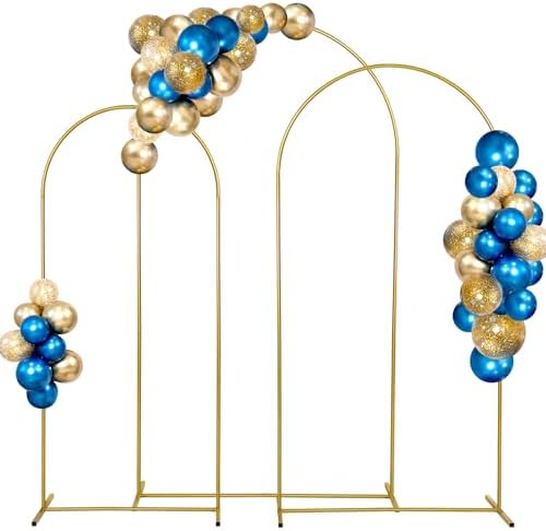Amazon.com : GMFRXII Balloon Arch Kit, 6.6FT Gold Square Backdrop Stand ...