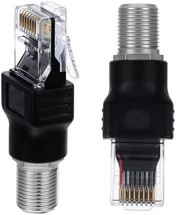 Amazon.com: Alrhso 2PCS F-Type Female to RJ45 Male Coaxial Converter, F Female to RJ45 Male ...