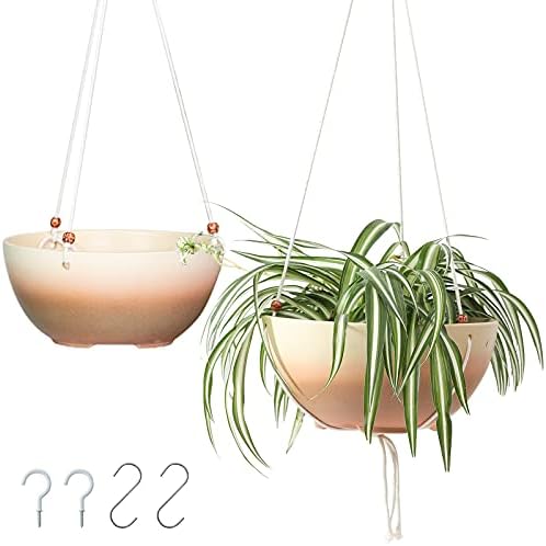 Amazon.com: BABALIU Hanging Ceramic Planters 5.5 + 8.5 Inch Set of 2 ...