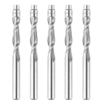 SpeTool 5PCS Upcut Spiral Flush Trim Router Bits Set wiith 1/4" Shank,3 ...