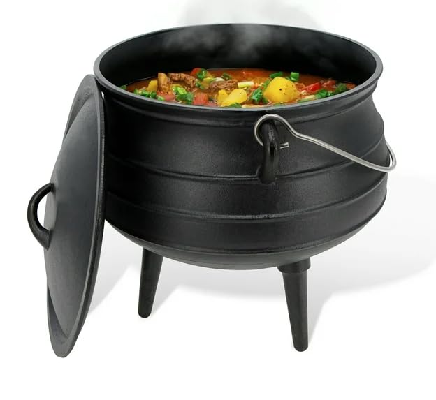 VG® Pre-Seasoned Cast Iron Cauldron Cooking Pot|8 Litre 27cm Diameter ...