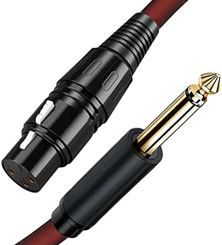 XLR to 1/4 inch Mono Microphone Cable, tunghey PVC Shelled 6.35mm 1/4 ...