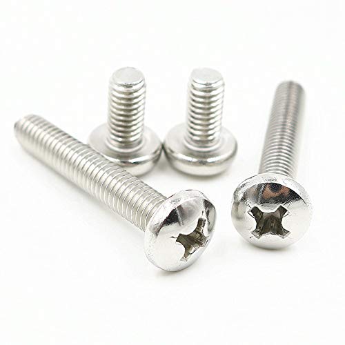 304 Stainless Steel Round Head Cross Screws Tooth Machine Screws M6*10 ...