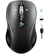 Amazon.com: INFINMIND Bluetooth Wireless Mouse for Laptop,USB+BT×2,USB ...