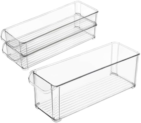 Scorpeon Set of 3 PCS Fridge Food Storage Box Holder, Plastic ...