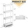 Bedroom Storage 4 Tier Storage Trolley on Wheels, Narrow Storage Unit ...