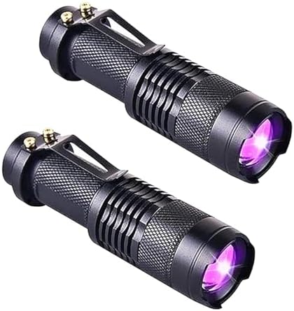2 Pack UV Torch UV Light Ultraviolet LED Flashlight Blacklight Portable ...