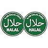 100% Halal Food Sticker – Set of 2 Round Green Vinyl Decals – Laminated ...