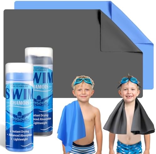 Amazon.com : SmoothNovelty 2 Pack Swim Chamois Towel Water Absorbent ...