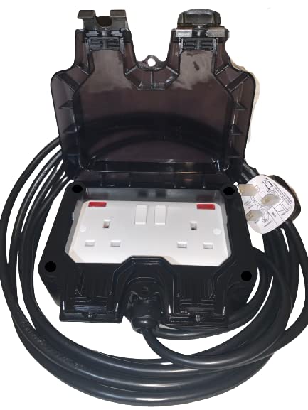 2G IP66 Outdoor Extension Lead Waterproof Double Socket 5 Metre ...