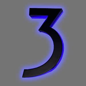 Backlit Floating LED Address Numbers, Stainless Steel LED House Numbers ...