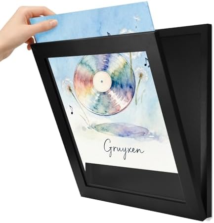Amazon.com - Gruyxen Vinyl Record Frame, Front-Opening Vinyl Display ...