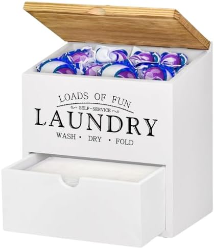 Amazon.com: Wooden Laundry Pods Container - Multi-Use Laundry ...