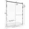 Basco RTLA05B6070CLBN Rotolo Sliding Shower Door, Brushed Nickel, 56-60 ...