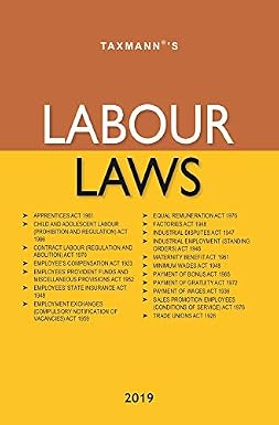 Buy Labour Laws (2019 Edition) [Paperback] Taxmann [Paperback] Taxmann ...