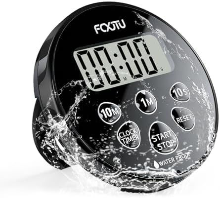 FCXJTU Waterproof Bathroom Timer with Magnetic Back & Foldable Stand ...