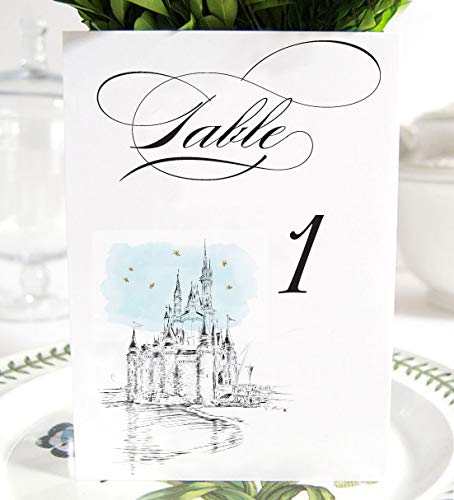 Amazon.com: Disney World Castle Table Numbers, Wedding, Fairytale (Sold ...