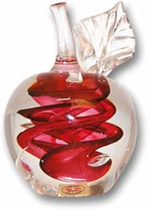 Amazon.com: Red Apple Shaped Lead Crystal Glass Paperweight : Home ...