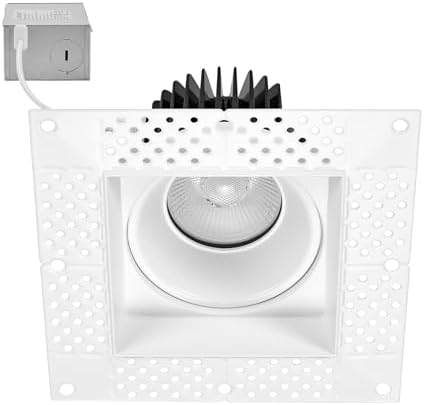 Maxxima 4 in. Trimless Low Kelvin Ultra-Thin Square Recessed Anti-Glare ...