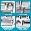 Amazon.com | Finopro 4 Pack Stainless Steel Rectangular Divided Plates ...
