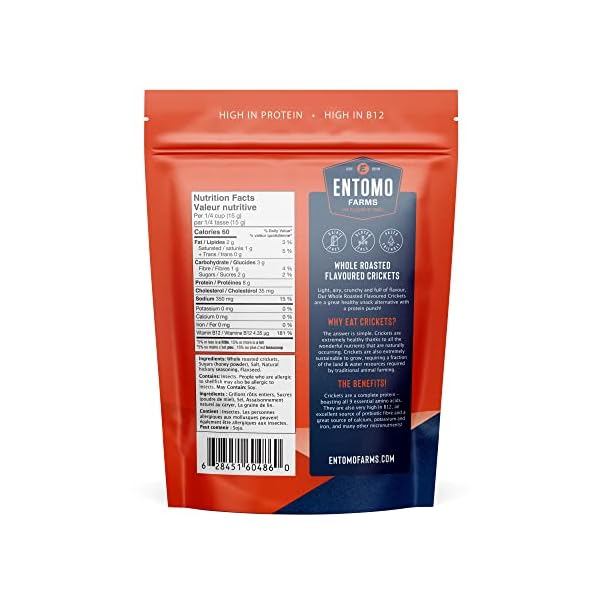 ENTOMO FARMS Seasoned Whole Roasted Crickets (BBQ Flavored Crickets, 2. ...