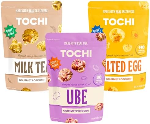 Amazon.com: Tochi Gourmet Popcorn Snacks - Ube, Salted Egg & Milk Tea ...