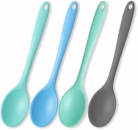 Amazon.com: 4 Pcs Small Silicone Mixing Spoon Heat Resistant Cooking ...