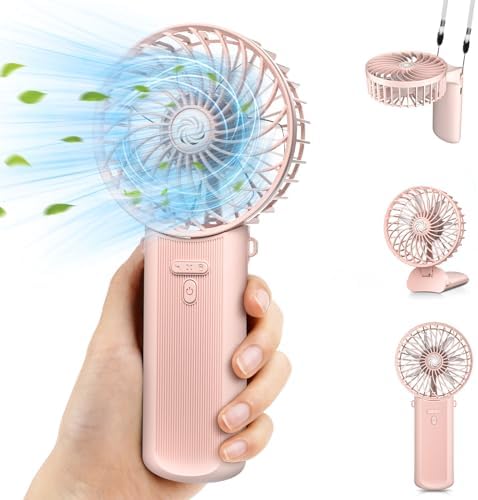 Hand Held Fan, Portable Handheld USB Rechargeable Fans with 4 Speeds ...