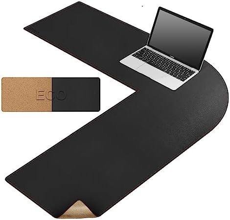 Amazon.com : MAIDERN 40 Inch L Shaped Corner Desk Mat, Cork & Leather ...