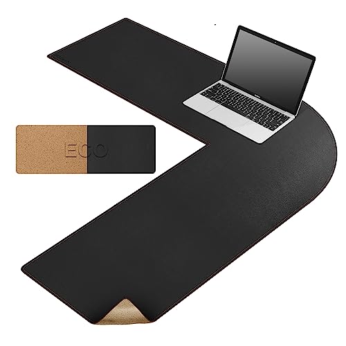 Snapklik.com : MAIDERN 40 Inch L Shaped Corner Desk Mat, Cork & Leather ...