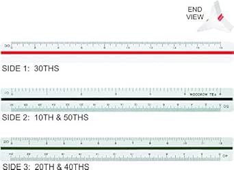 Amazon.com: Woodrow 6 Inch Civil Engineering Triangular Scale Ruler ...