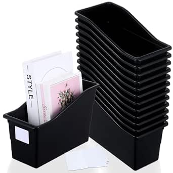 Amazon.com: 12 Pack Large Book Bins, Durable Magazine Organizer File ...