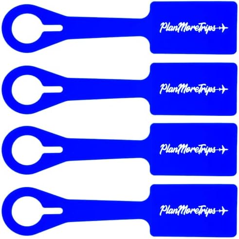 Amazon.com: 4 Pack Blue Luggage Tag Set for Suitcase and Travel Bag ...