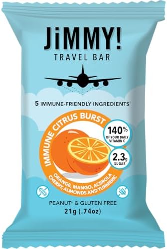 Amazon.com : JiMMY Travels! Functional Protein Bar - Citrus Burst ...