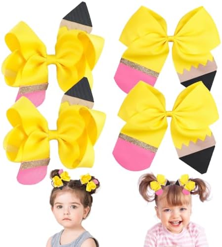 Amazon.com : HZEYN 6 Pack Teacher Hair Clips Funny Pencil Teacher Apple ...