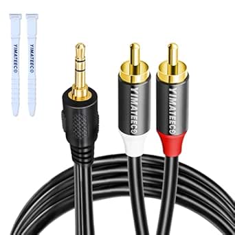 Amazon.com: YIMATEECO RCA to 3.5mm Audio Cable, 3.5mm Stereo Jack to 2 ...