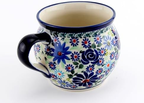 Amazon.com: Polish Pottery Potbelly Coffee Mug 16 Oz. From Zaklady ...