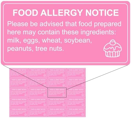 Amazon.com : Allergy Sticker for Cake Food Allergy Stickers 2 Inch ...