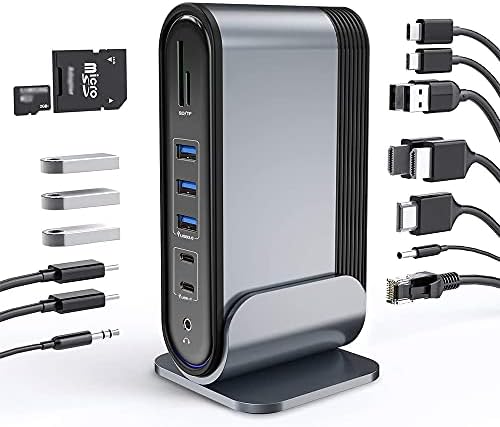 Amazon.com: ZentOy USB C Hub 17 in 1 Adapter Dock USB-C 4K Triple ...
