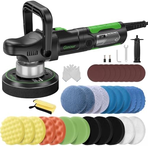 Ginour 1000W Max Dual Action Car Polisher for Car Detailing, 6 Variable ...